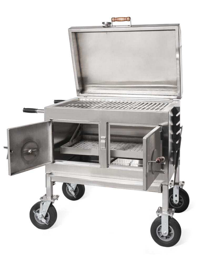Stainless Steel Flattop Adjustable Charcoal Grill - Pitts & Spitts